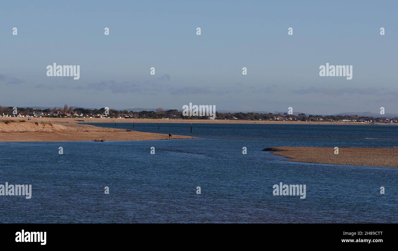 Large stream seen at high tide in Pagham Harbour Nature Reserve Stock ...