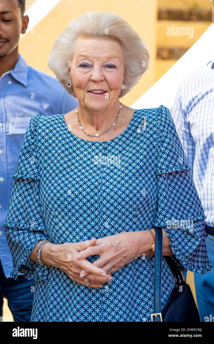 Princess Beatrix at a meeting with young people who participated in the ...