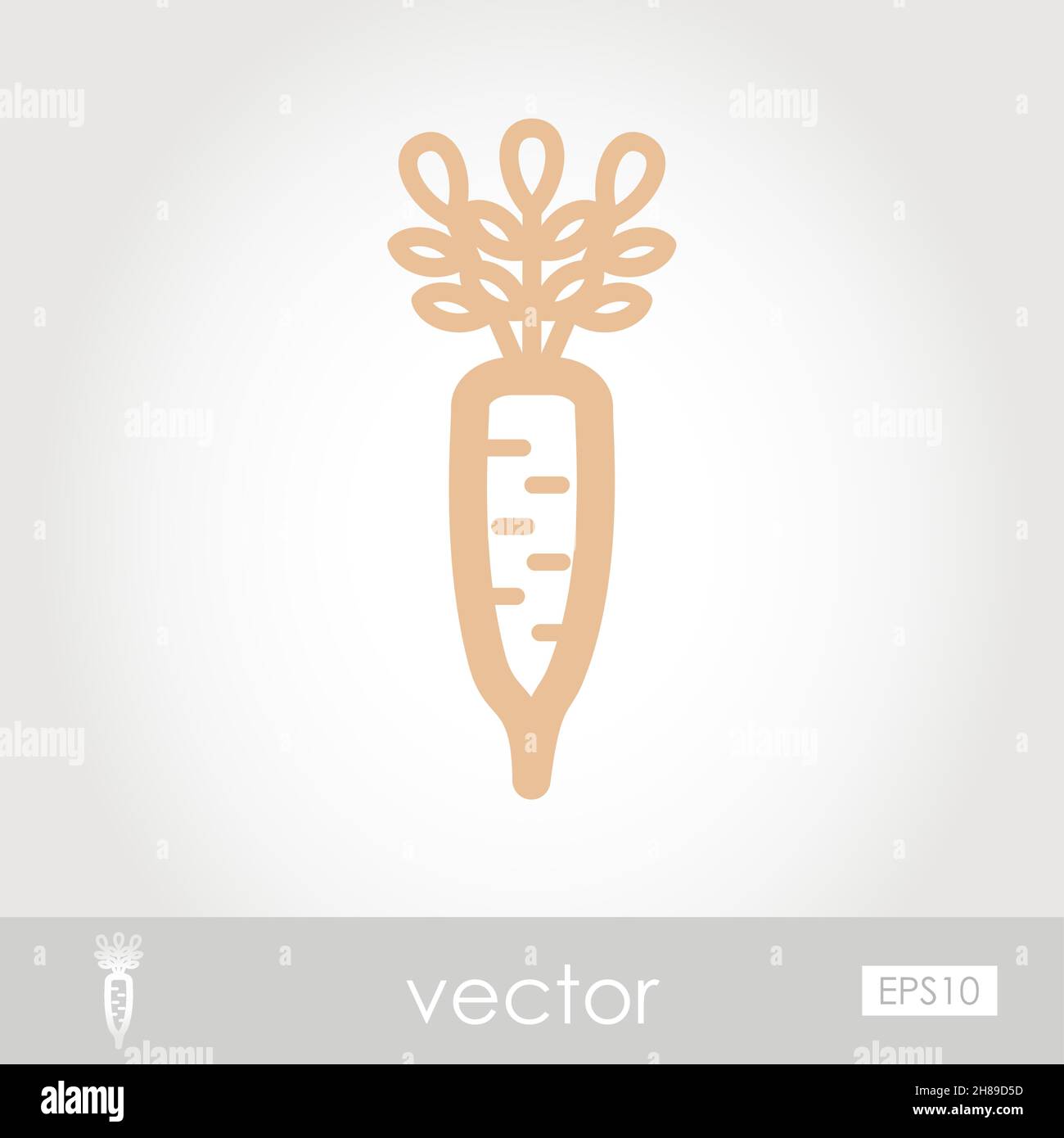 Daikon outline icon. Vegetable root vector illustration Stock Vector ...