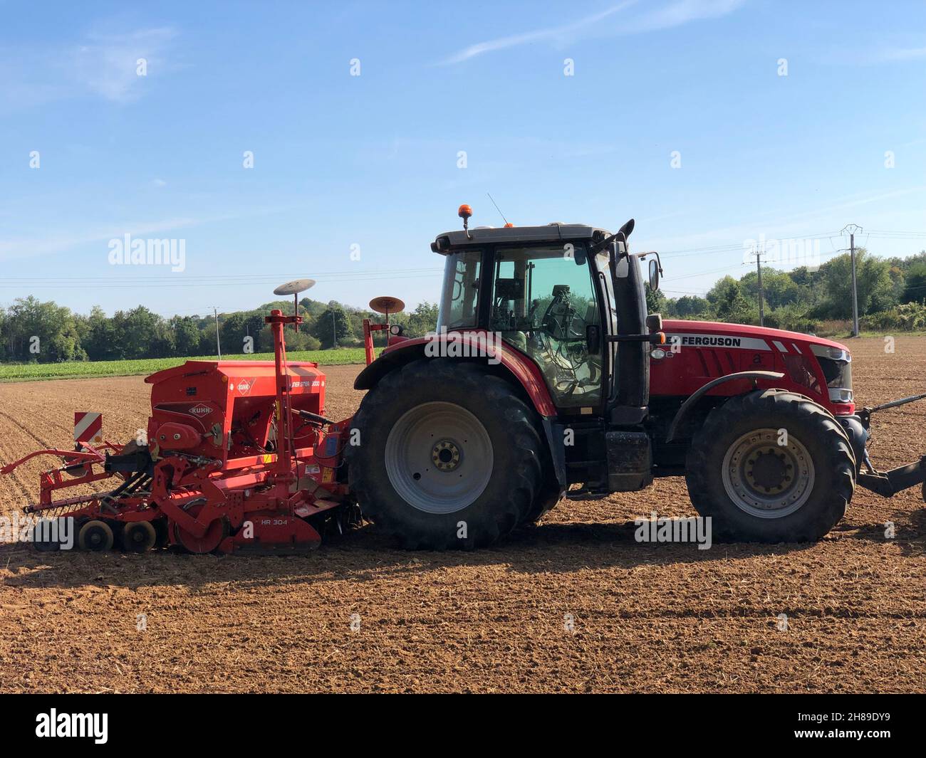 Tractor guided by gps Stock Photo - Alamy