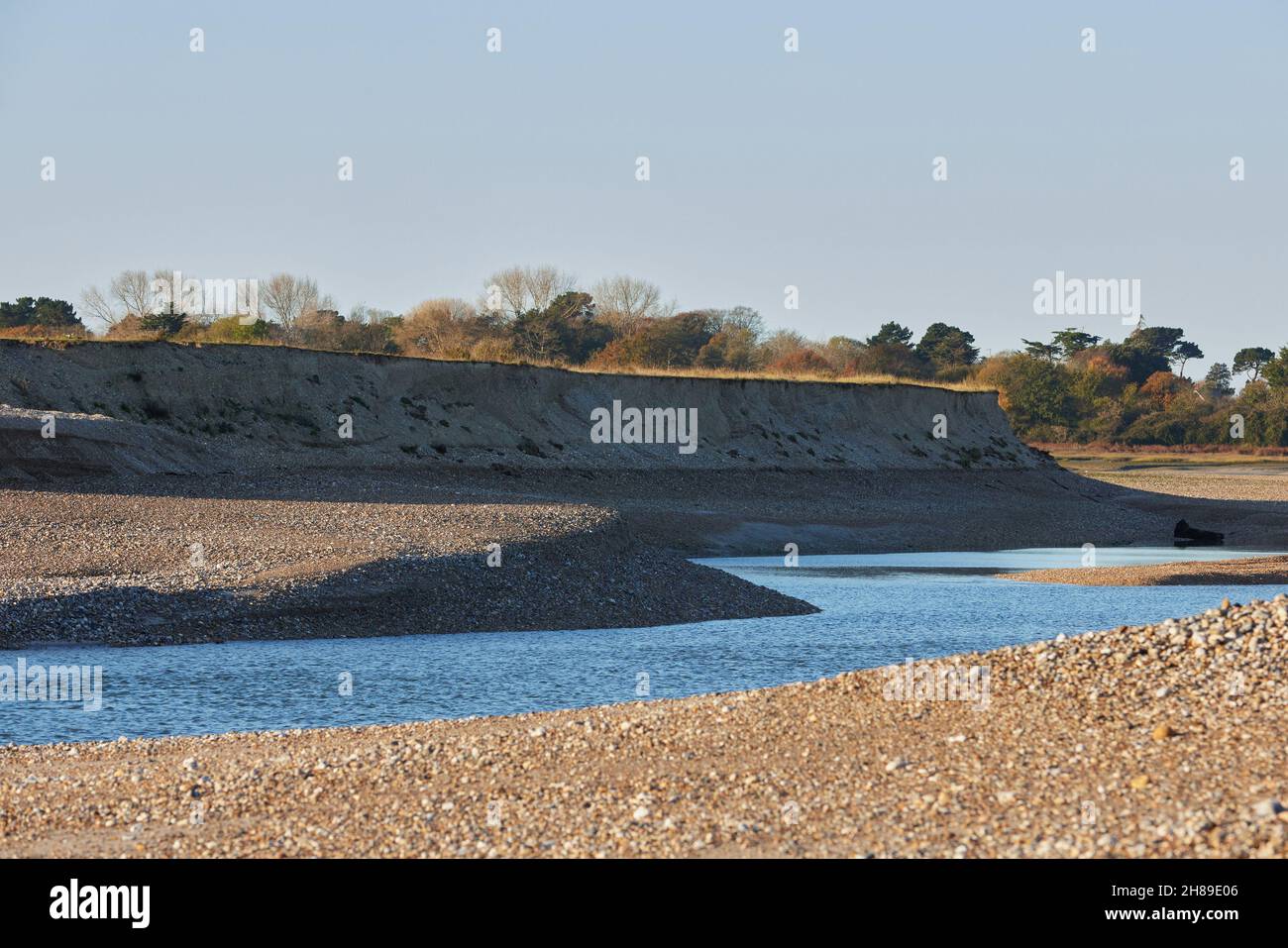 Landforms and shapes of pebble and shingle dunes seen in Pagham Harbour ...