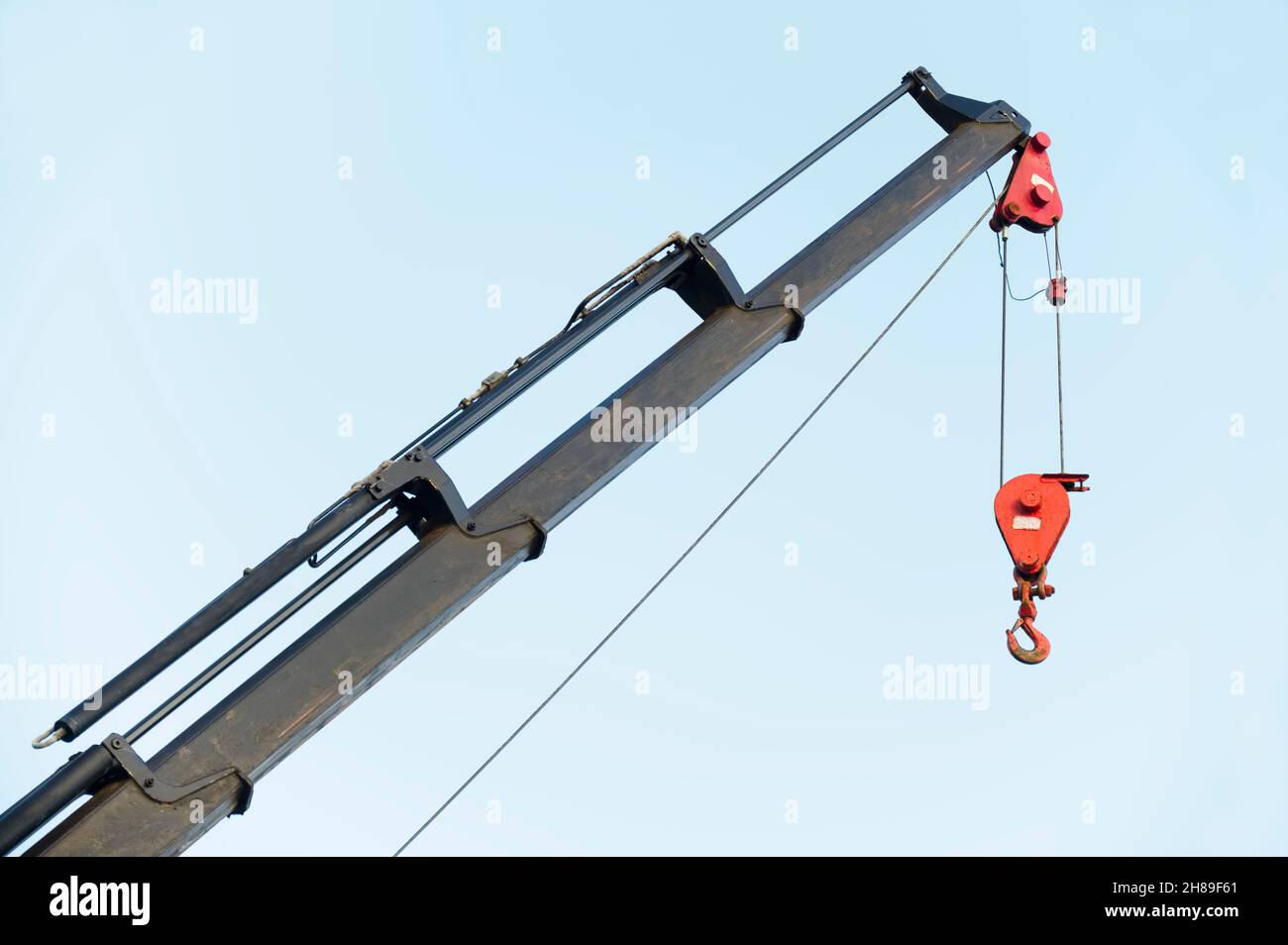 Crane hook for lifting loop close up at shipbuilding yard Stock Photo ...