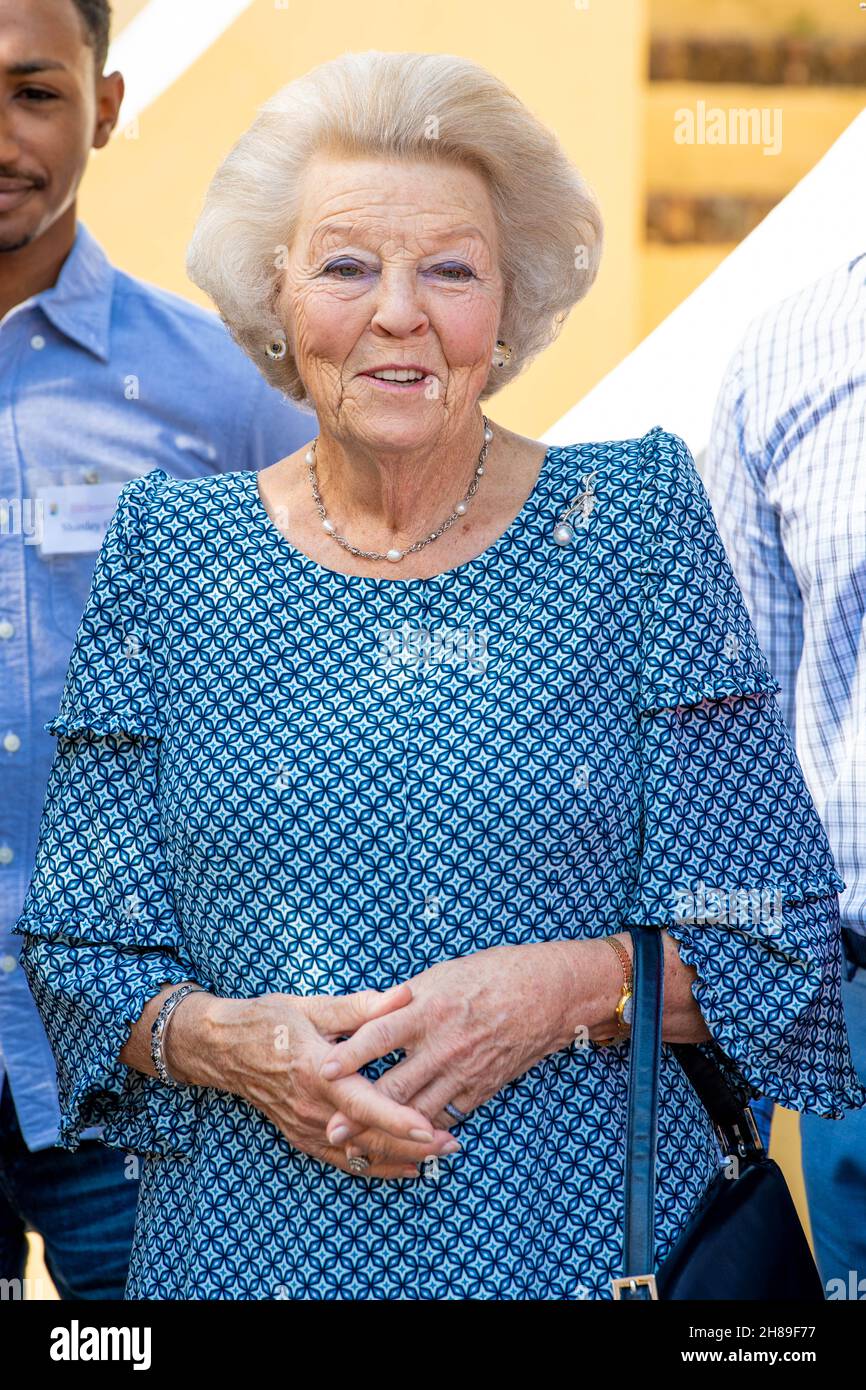 Princess Beatrix at a meeting with young people who participated in the ...