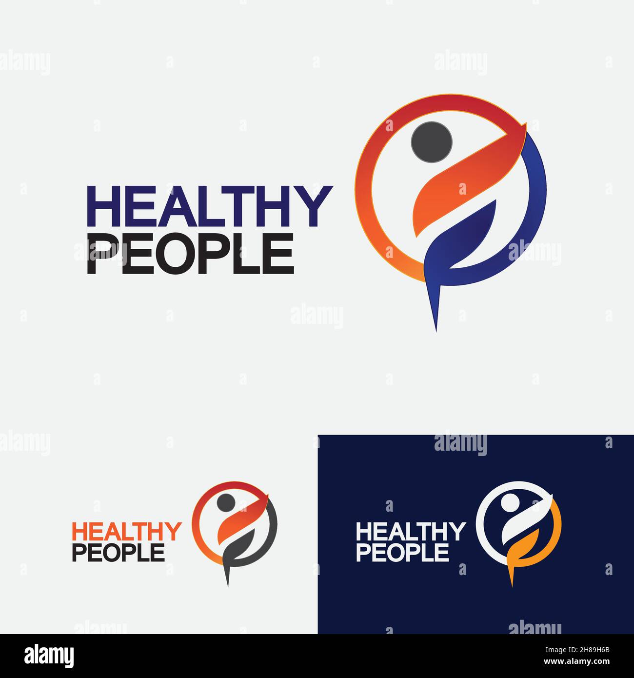 Health People Logo Vector illustration Design Template Stock Vector ...