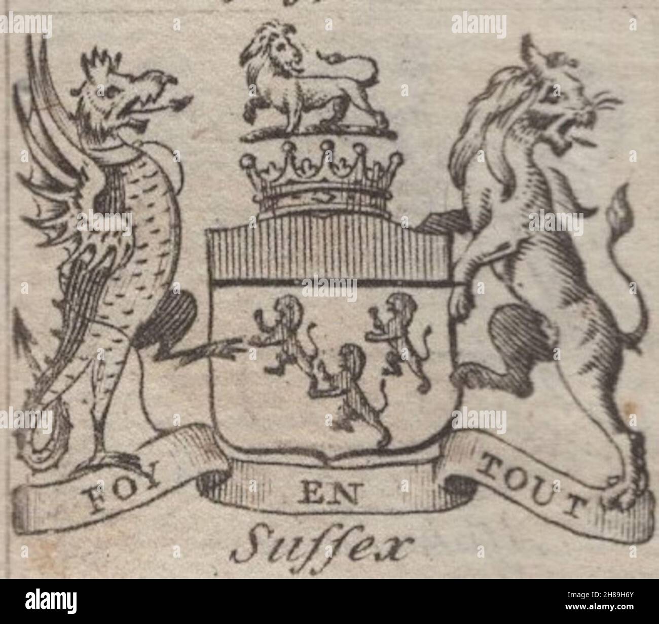 antique 18th century engraving heraldy coat of arms, English Earls ...