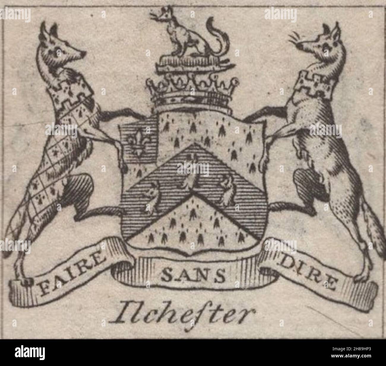 antique 18th century engraving heraldy coats of arms, English Earls ...