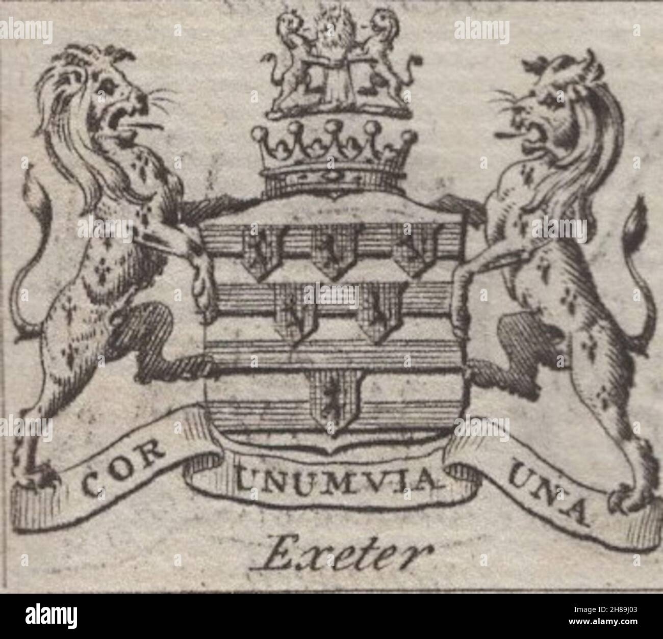 antique 18th century engraving heraldy coats of arms, English Earls ...