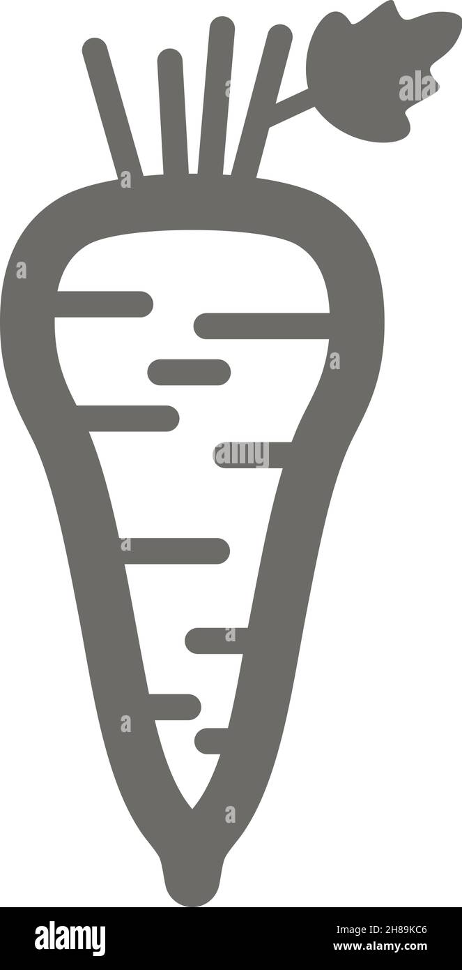 Parsnip root outline icon. Vegetable vector illustration Stock Vector ...