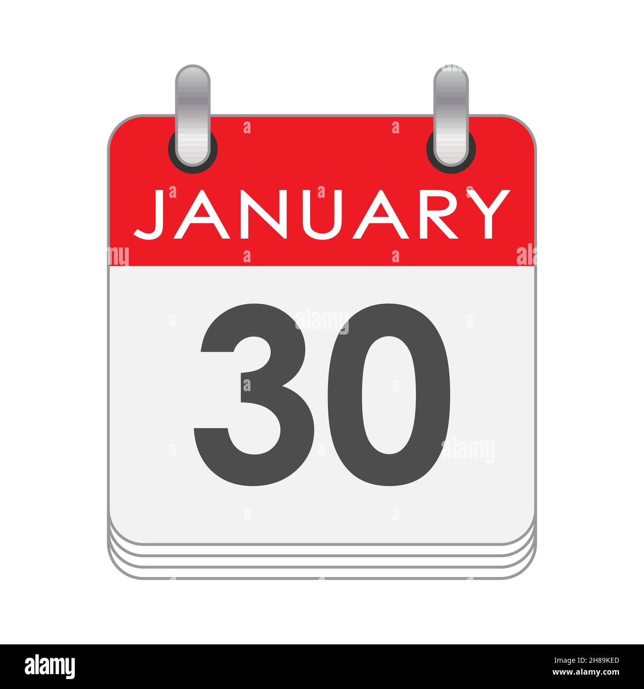 January 30. A leaf of the flip calendar with the date of January 30. Flat style Stock Vector ...