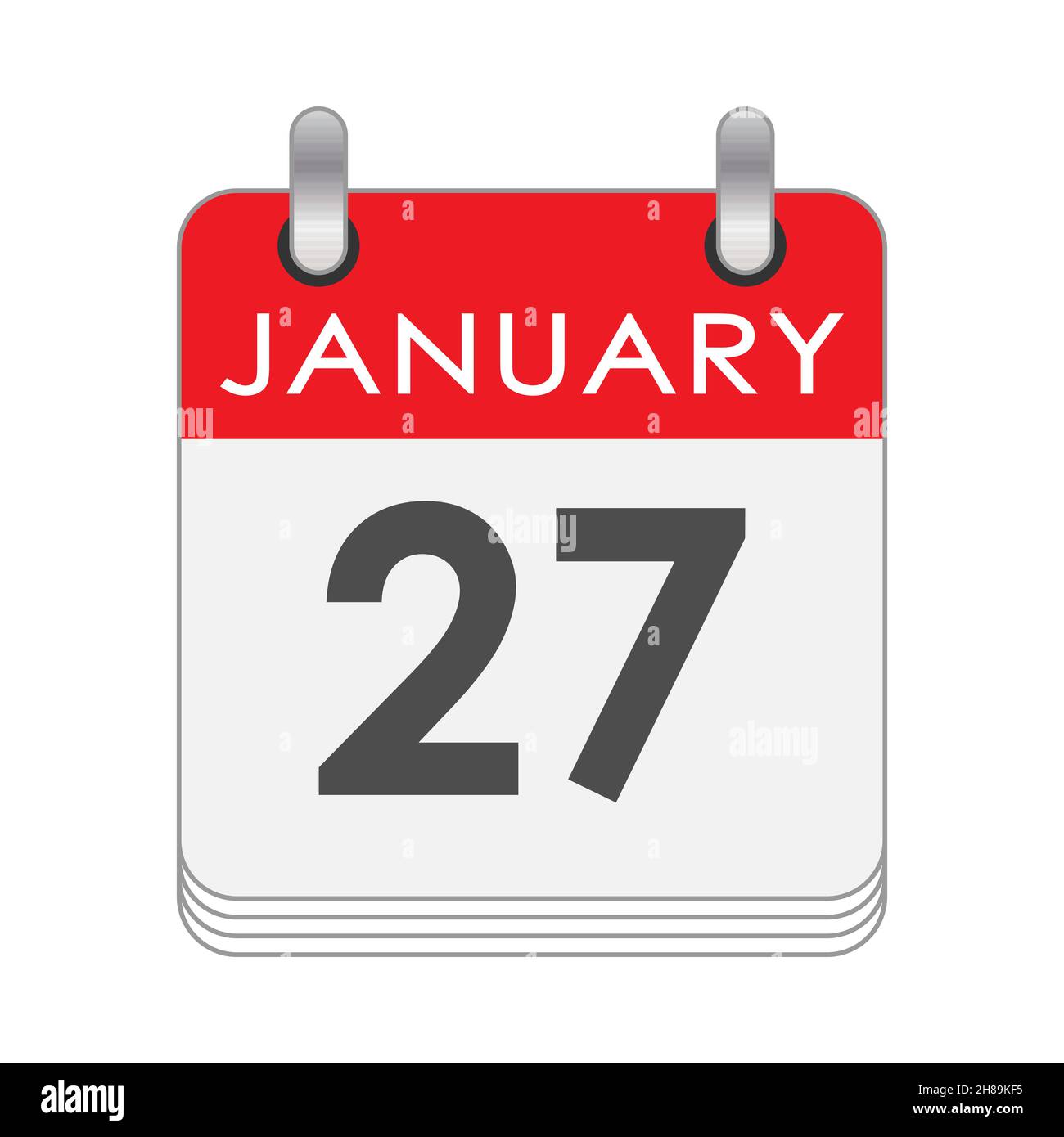 January 27. A leaf of the flip calendar with the date of January 27 ...