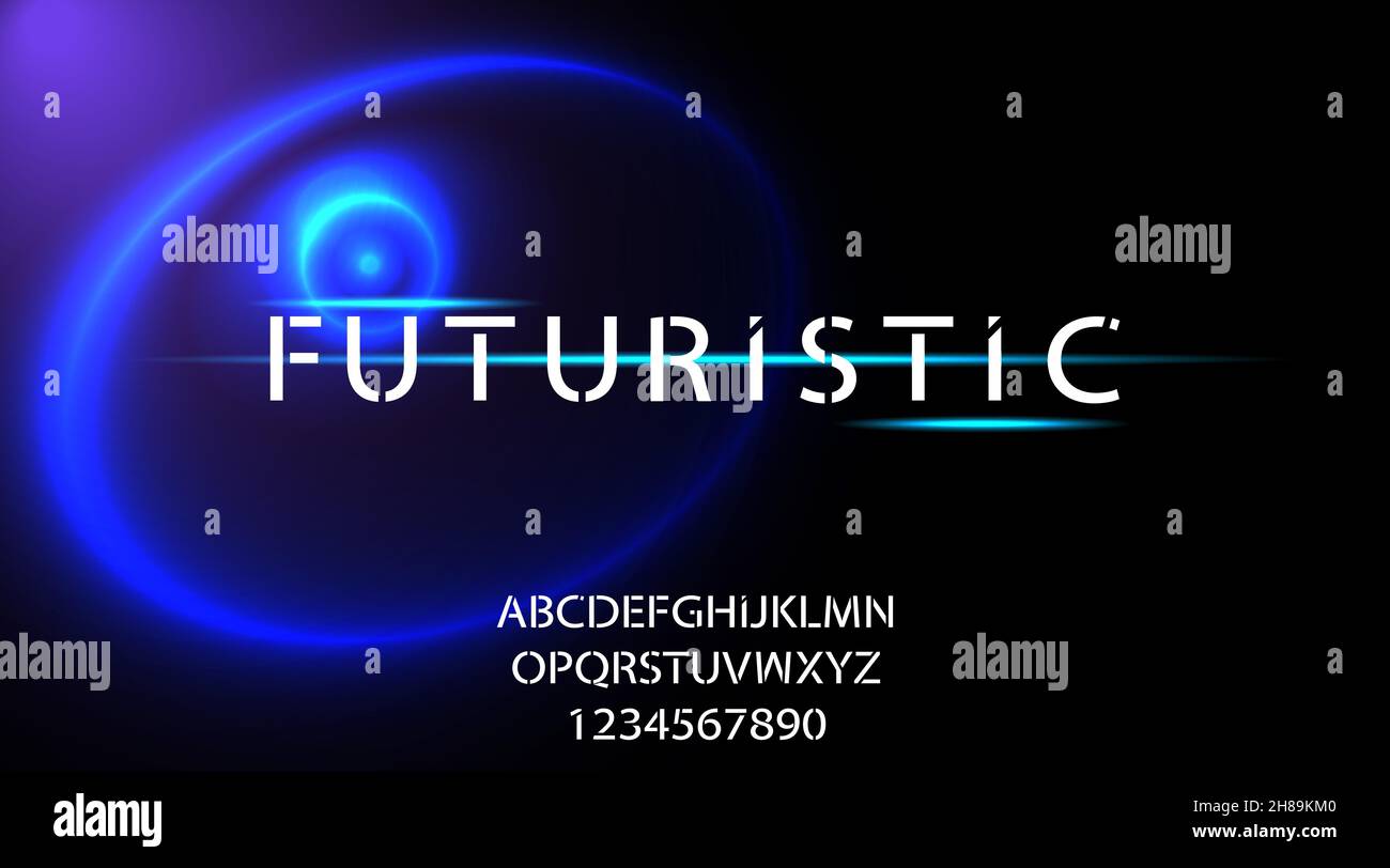 Futuristic alphabet text Stock Vector Image & Art - Alamy