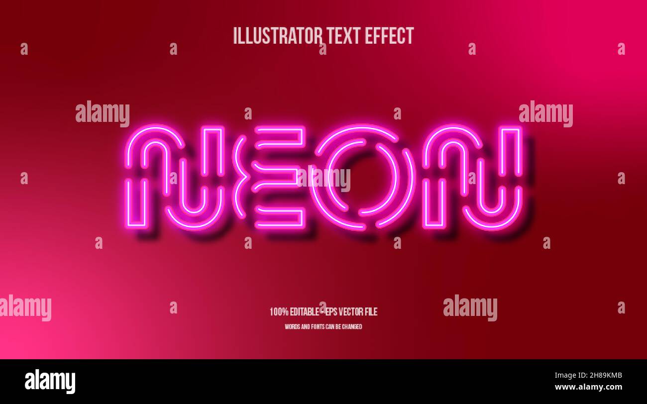 Red neon text effect hi-res stock photography and images - Alamy