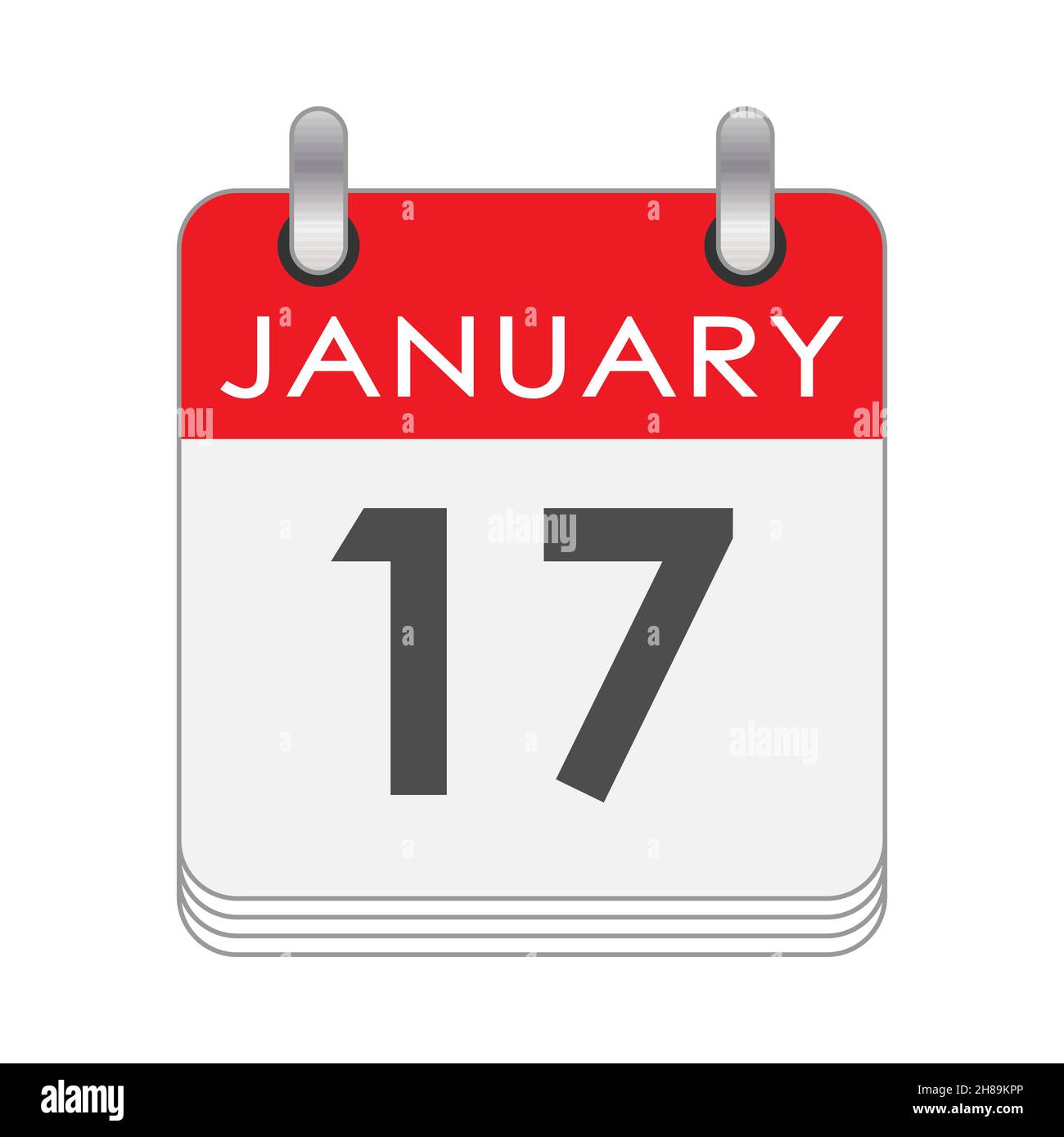 January 17. A leaf of the flip calendar with the date of January 17 ...
