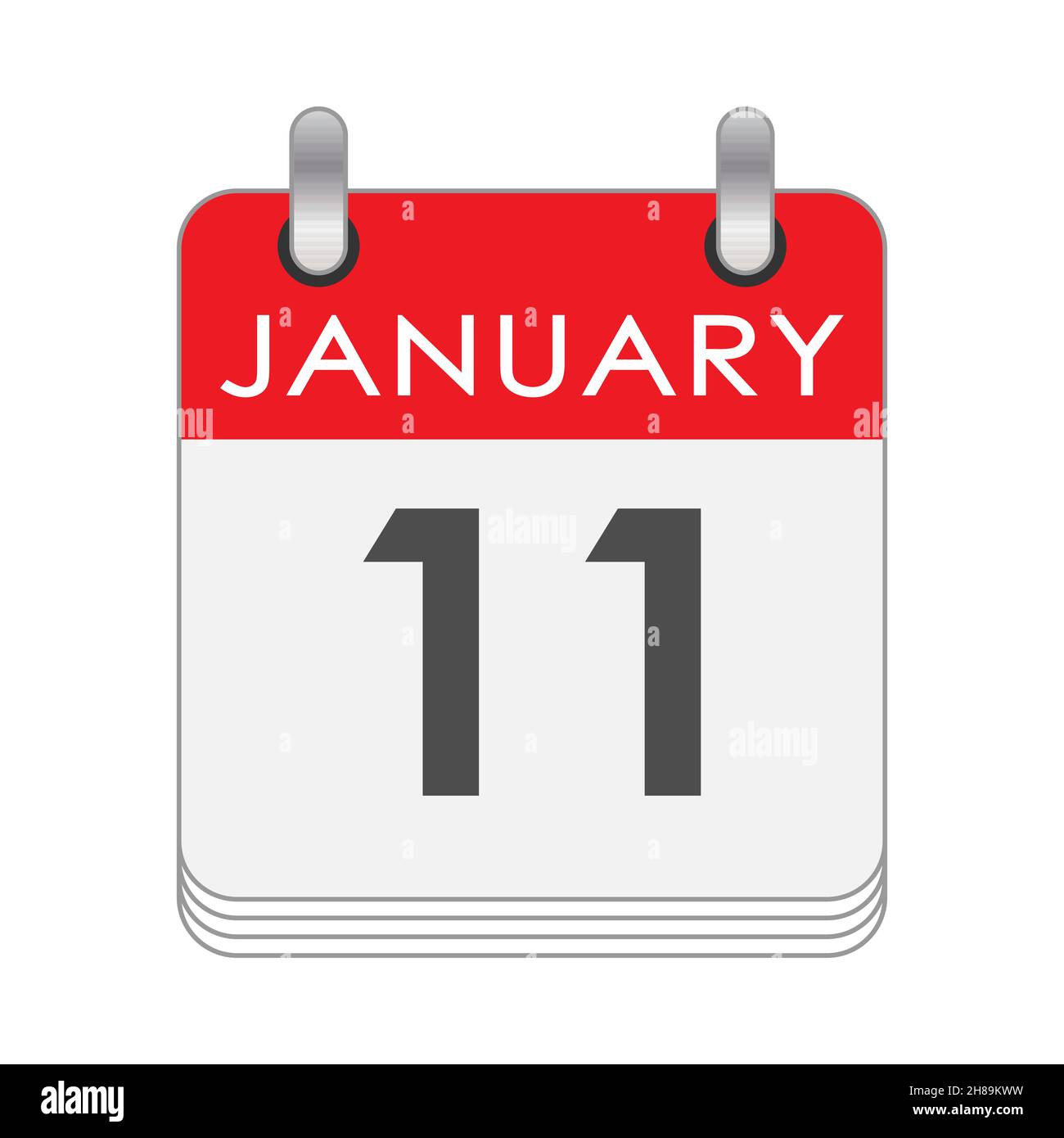 January 11. A leaf of the flip calendar with the date of January 11 ...