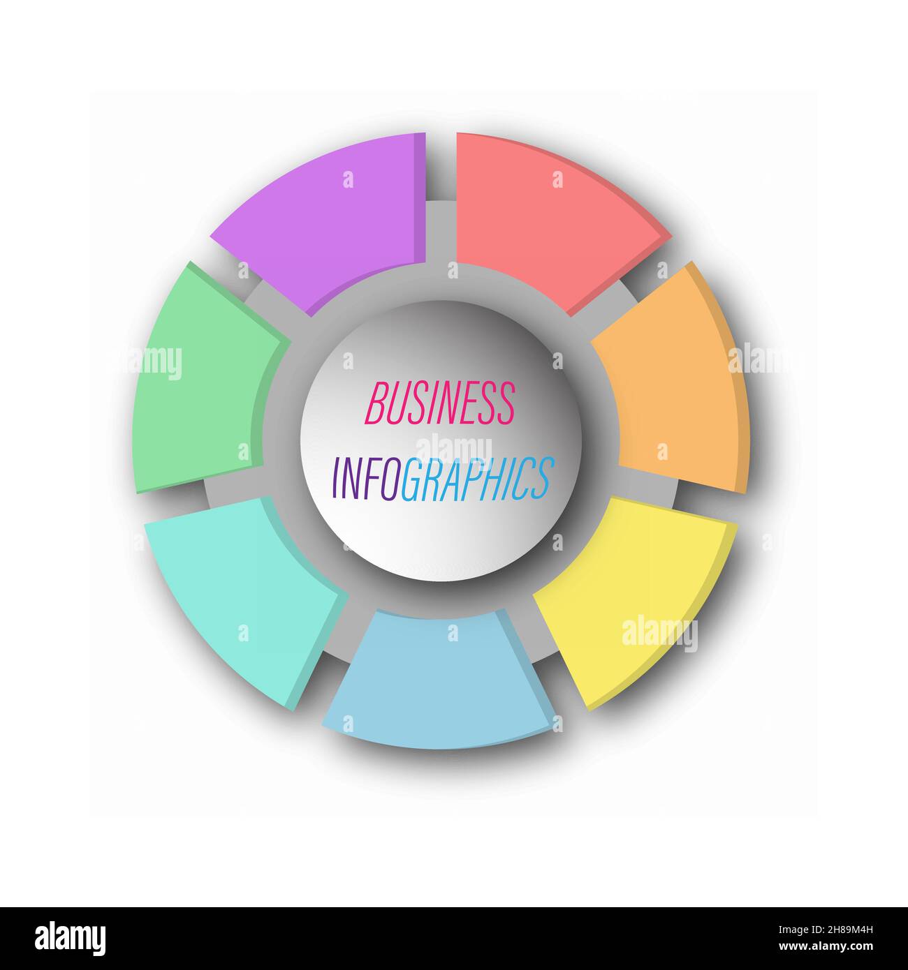 circular graph with 7 steps, sections or stages. Pie chart for the user ...