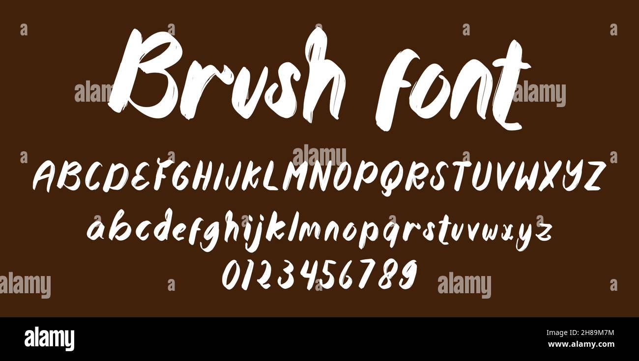 Brush font alphabet vector illustration isolated Background Stock ...