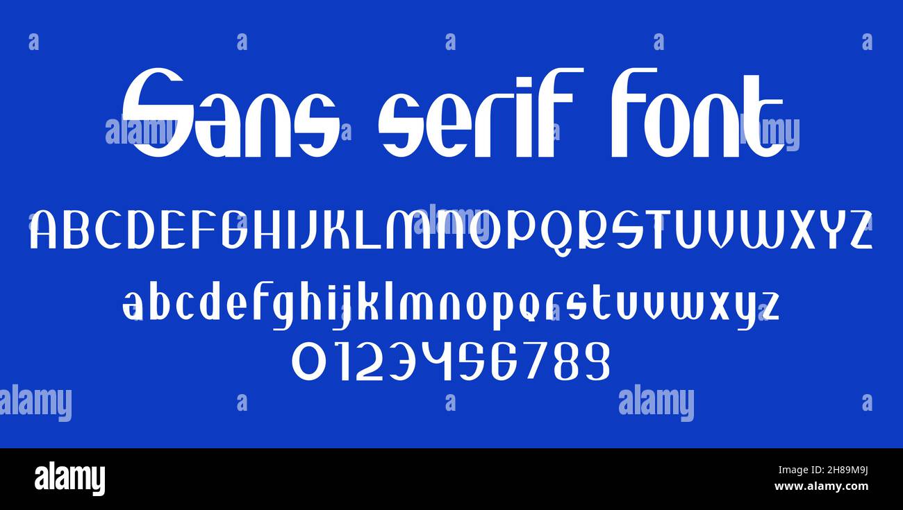 sans serif typeface alphabet vector illustration isolated Background ...