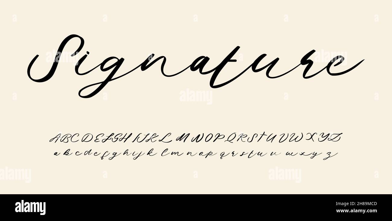 signature font alphabet vector illustration isolated Background Stock ...