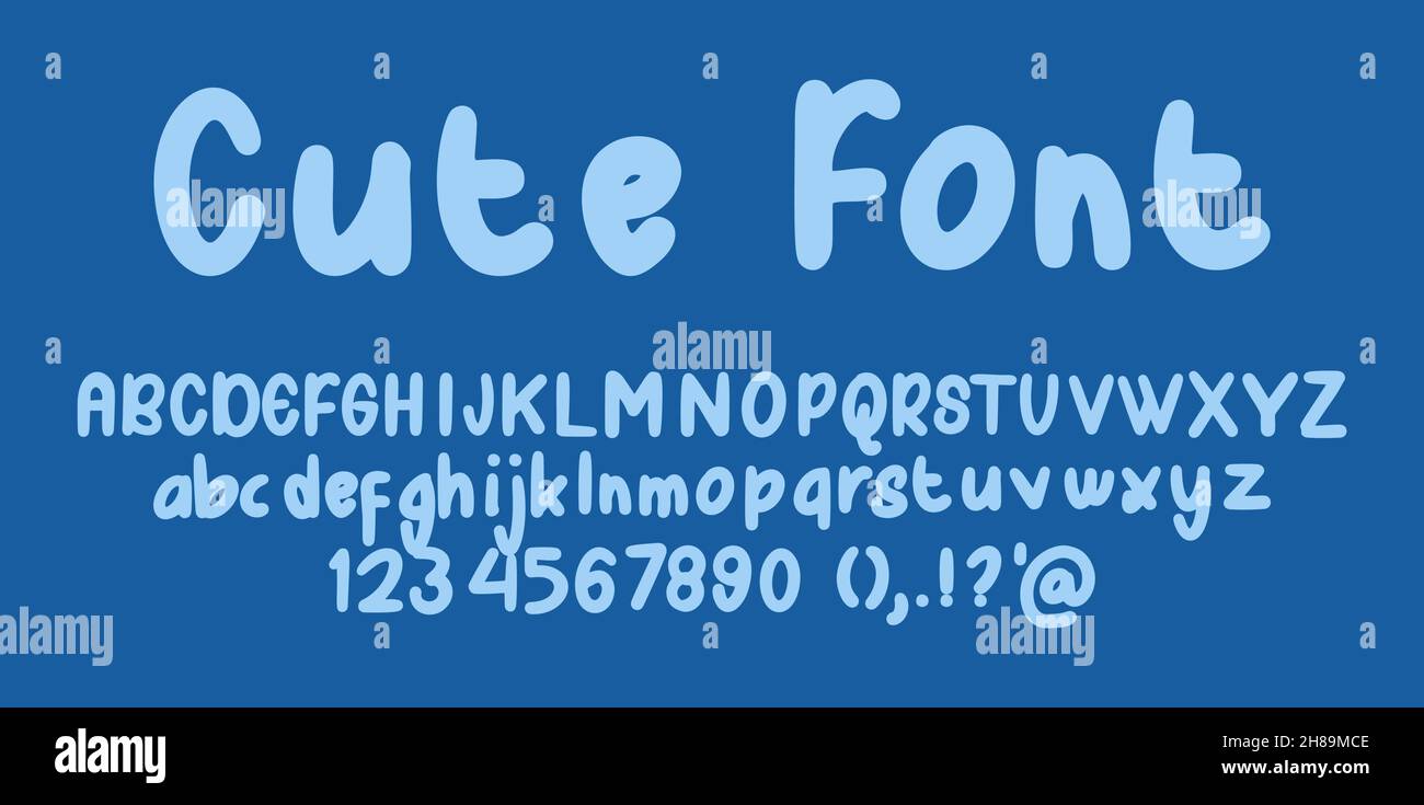 cute font alphabet vector illustration isolated Background Stock Vector ...