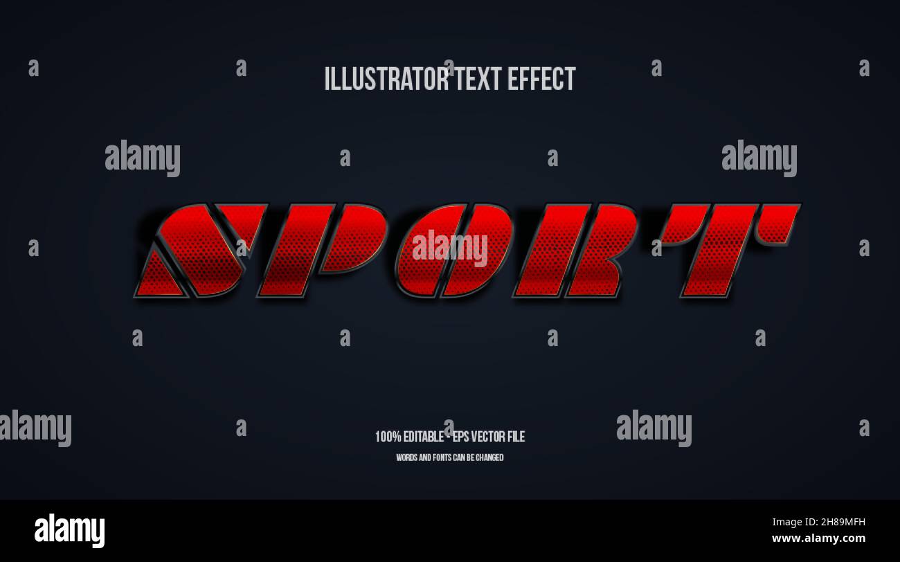 red sport text effect Stock Vector Image & Art - Alamy