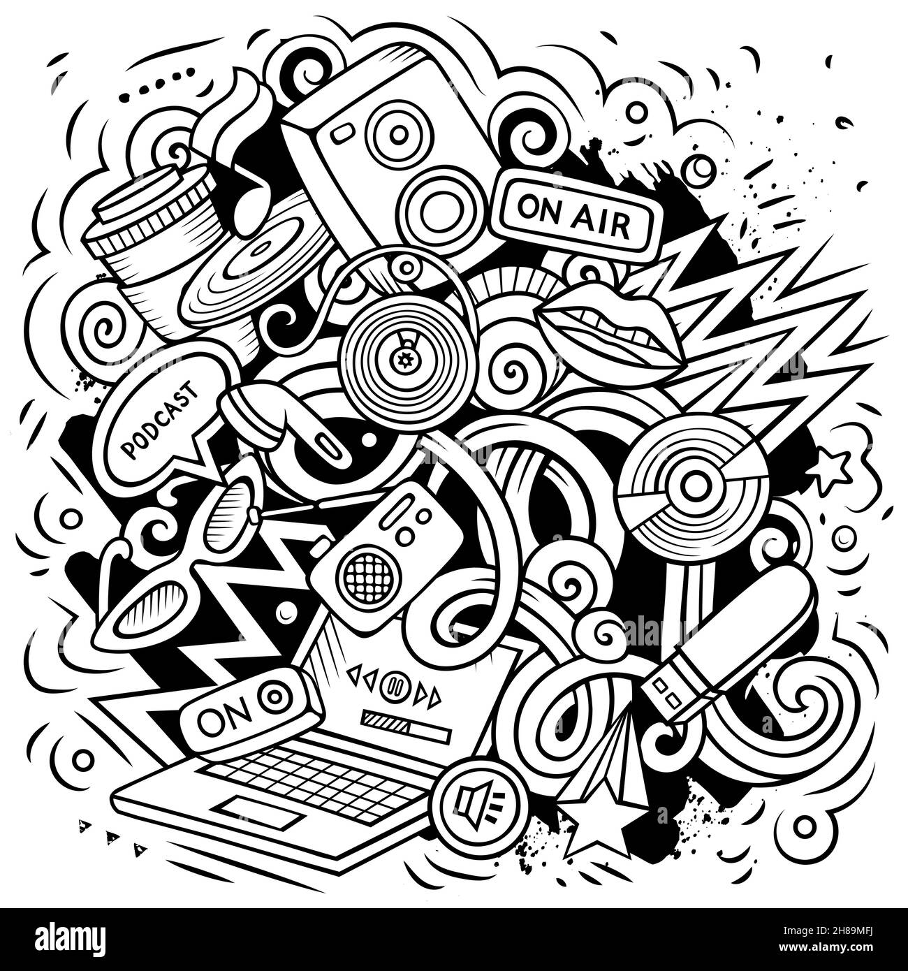 Cartoon radio hi-res stock photography and images - Alamy