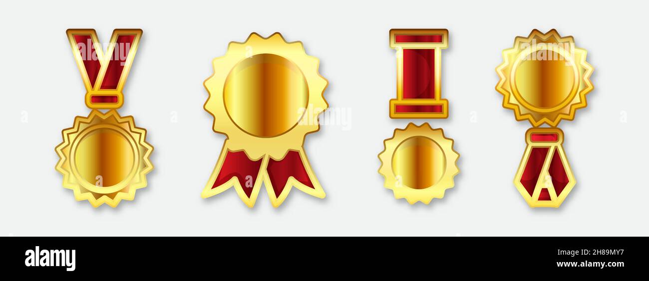 set realistic medal vector illustration Stock Vector Image & Art - Alamy