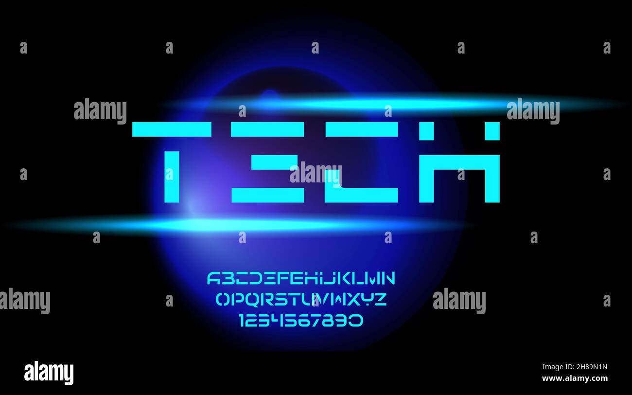 Tech alphabet effect Stock Vector Image & Art - Alamy