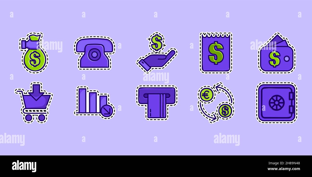 online shop colorful sticker vector illustration isolated background ...