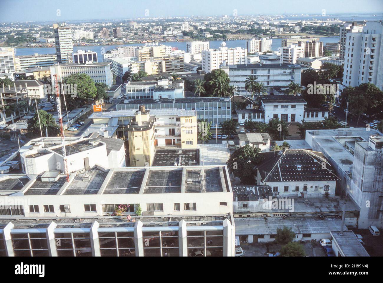 Abidjan, Côte d'Ivoire, November 1986. From Immeuble Pyramide looking ...
