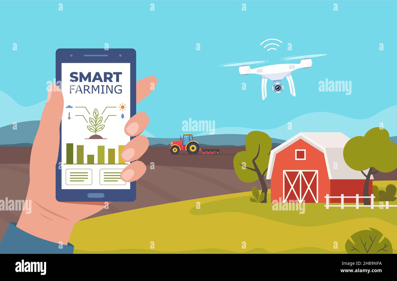 Smart agriculture app Stock Vector Images - Alamy