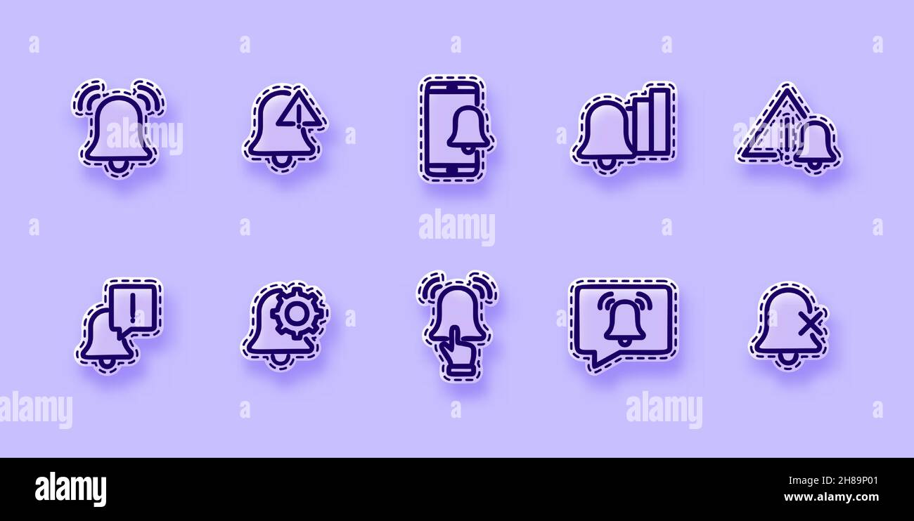 Notification line art sticker vector illustration isolated background ...