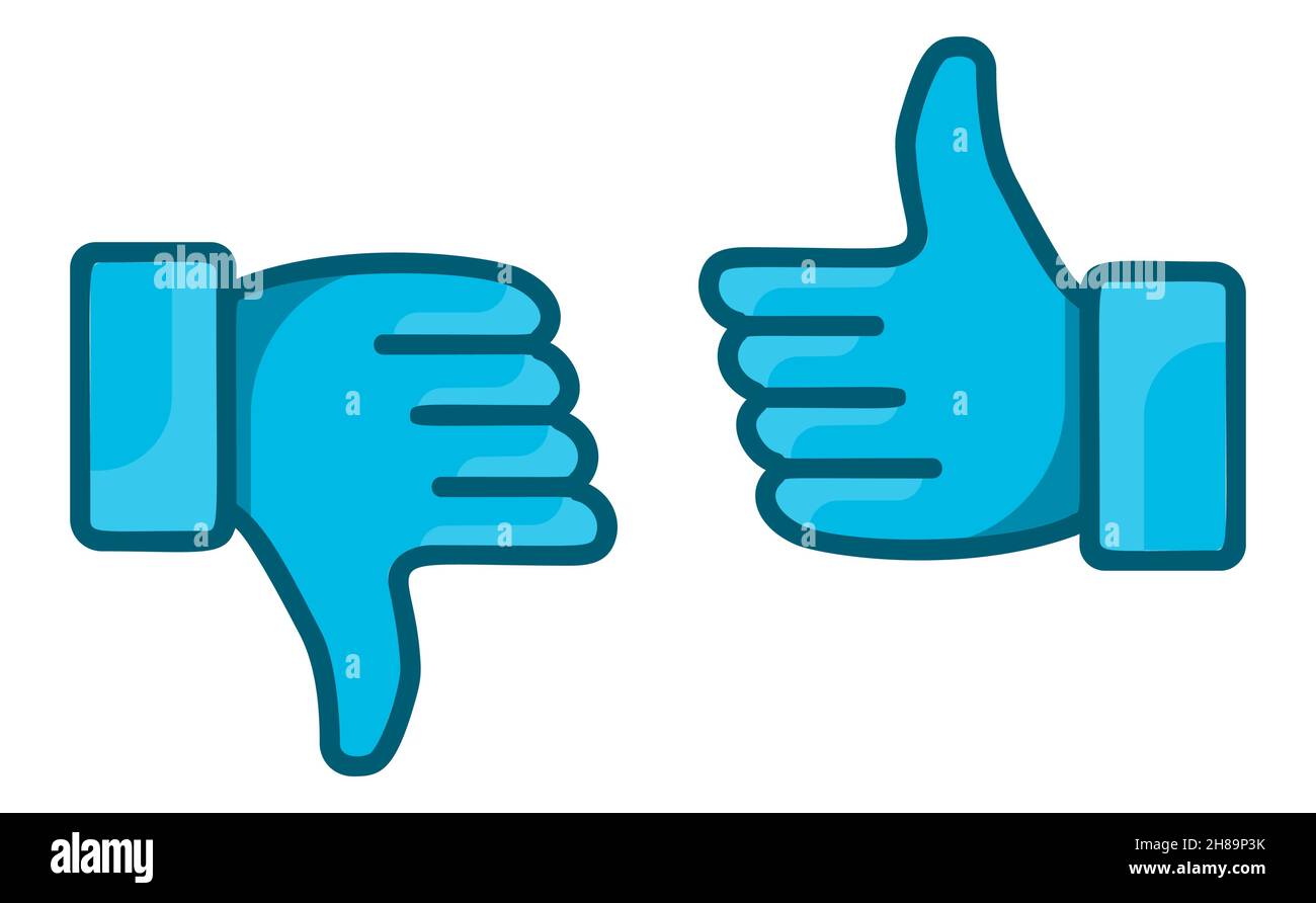 Thumbs up and thumbs down vector illustration Stock Vector Image & Art ...