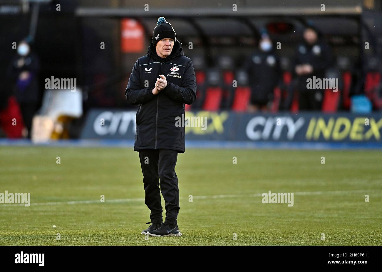 Barnet, United Kingdom. 28th Nov, 2021. Premiership Rugby. Saracens Men ...