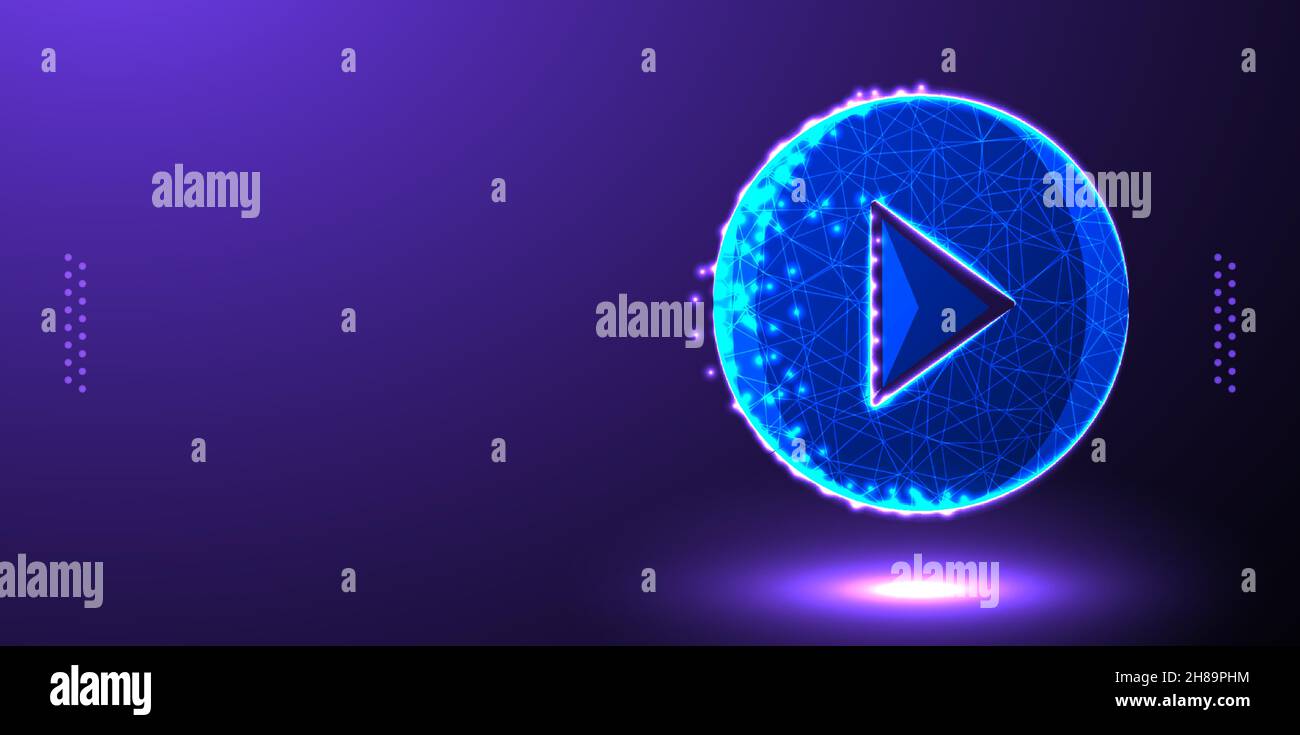 Play button low poly wireframe mesh Stock Vector Image & Art - Alamy