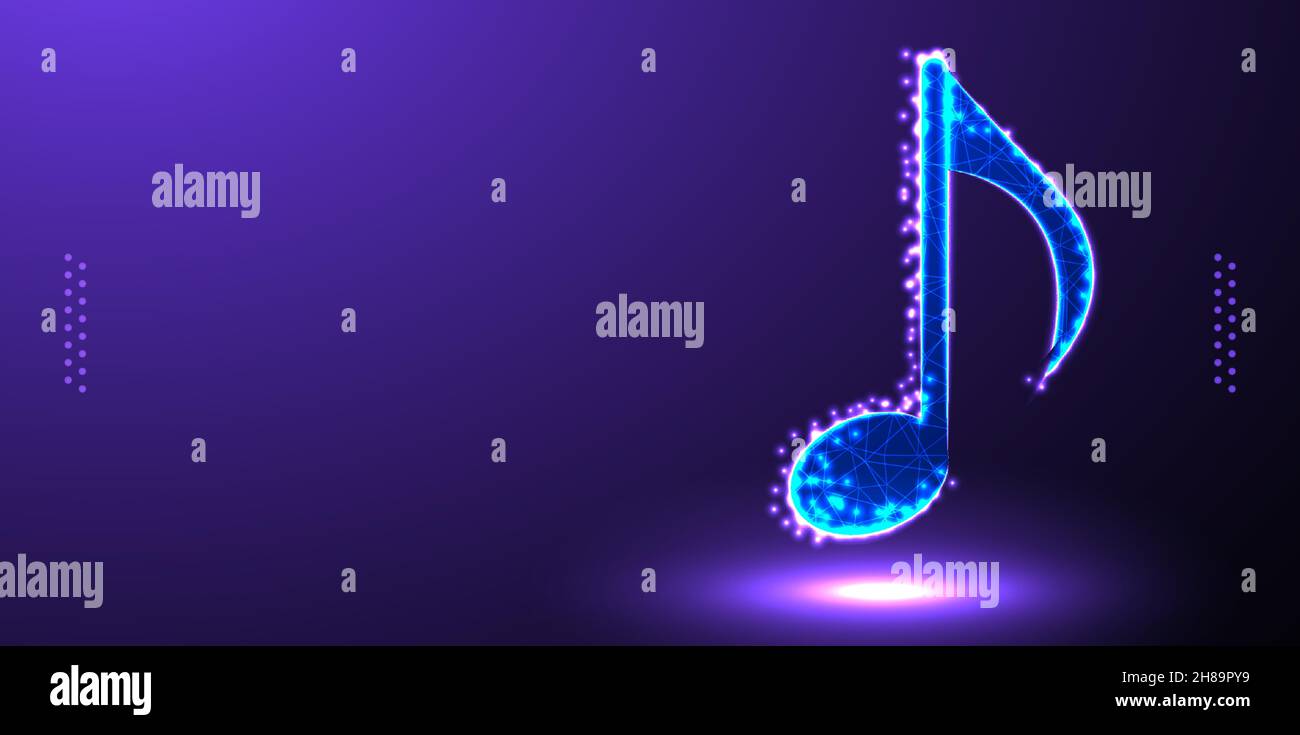 Musical Note Instrument low poly wireframe mesh Stock Vector Image ...