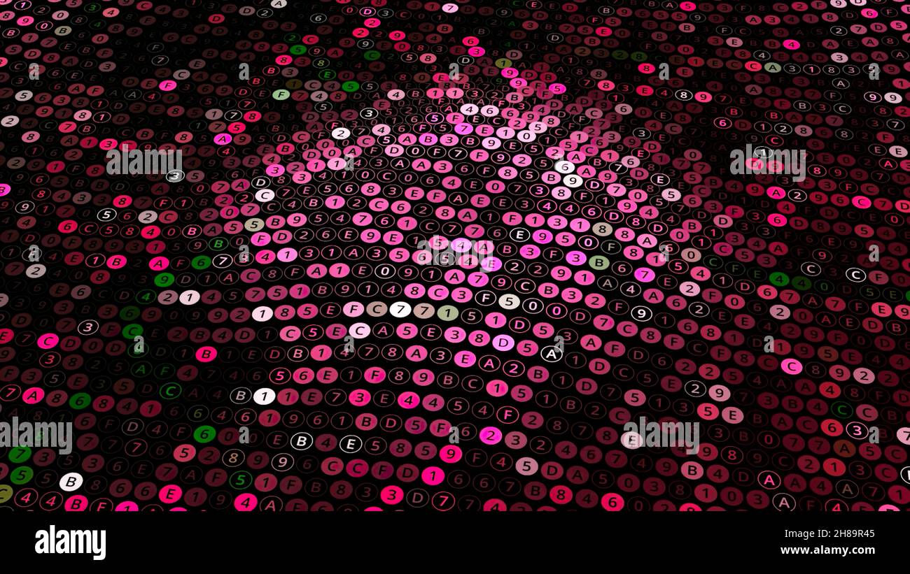 3D waves on cybernetic field. Animation. Live ripples on futuristic ...