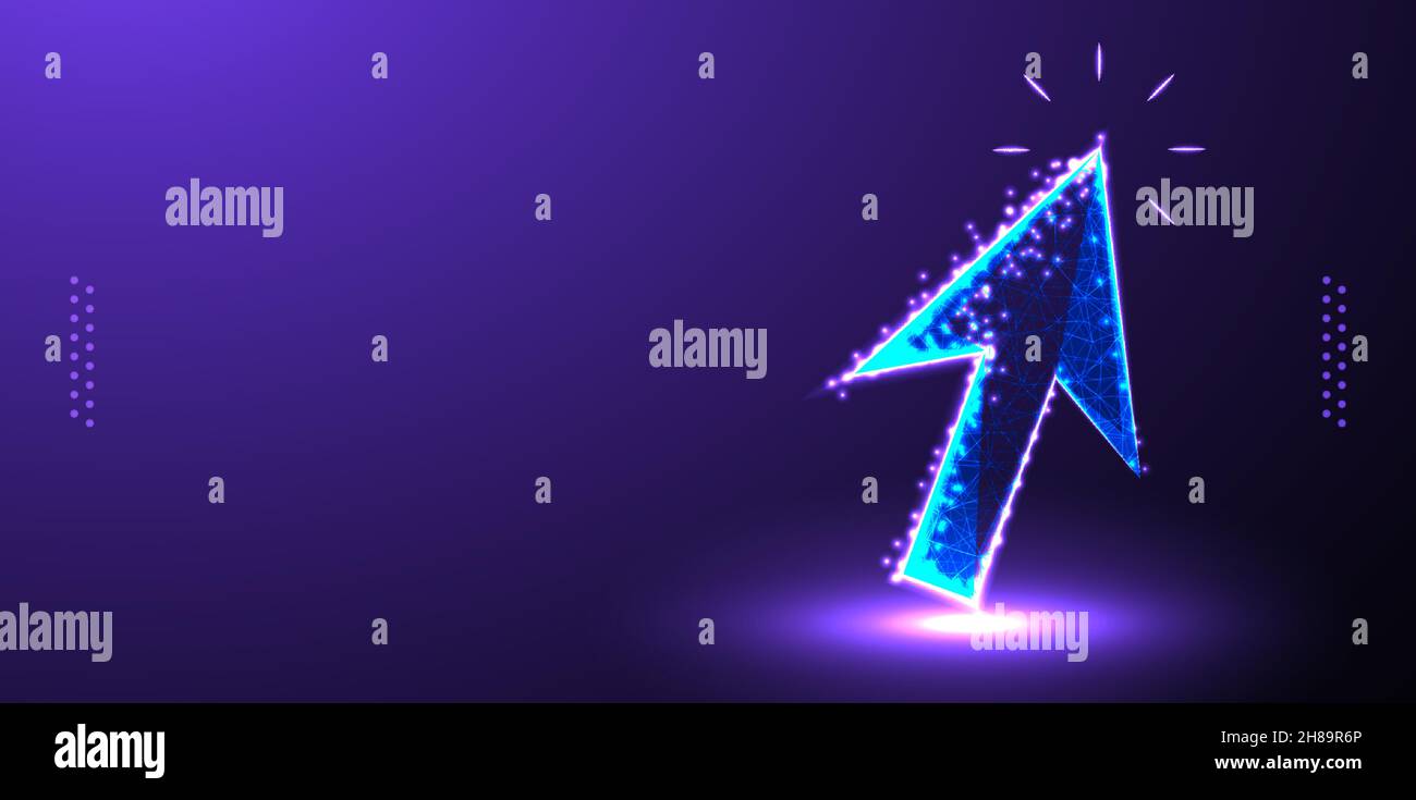 arrow, point, cursor, up low poly wireframe mesh design vector ...
