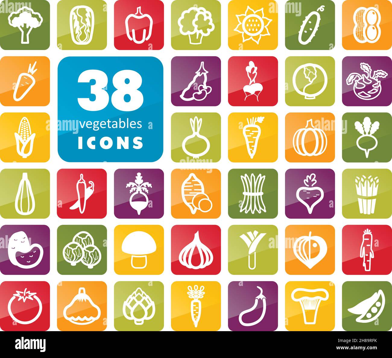 Vegetables outline icons set. Vector illustration eps 10 Stock Vector ...