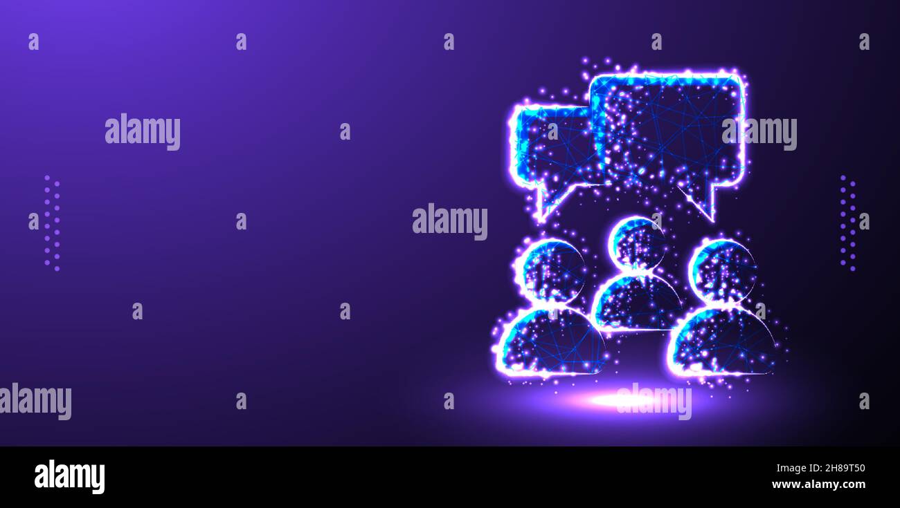 Business man chat low poly wireframe Stock Vector Image & Art - Alamy