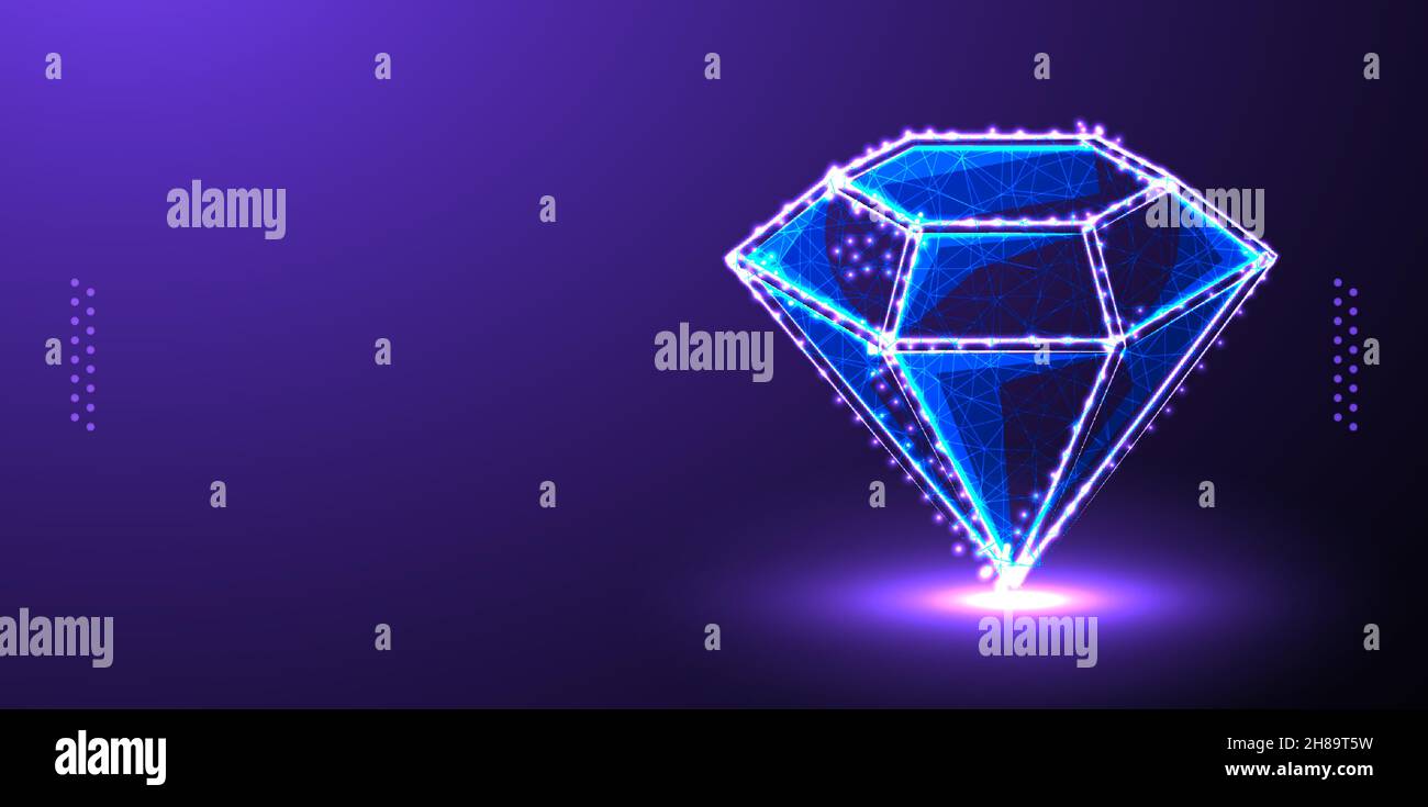 diamond, Jewelry, gem, luxury and rich low poly wireframe vector ...