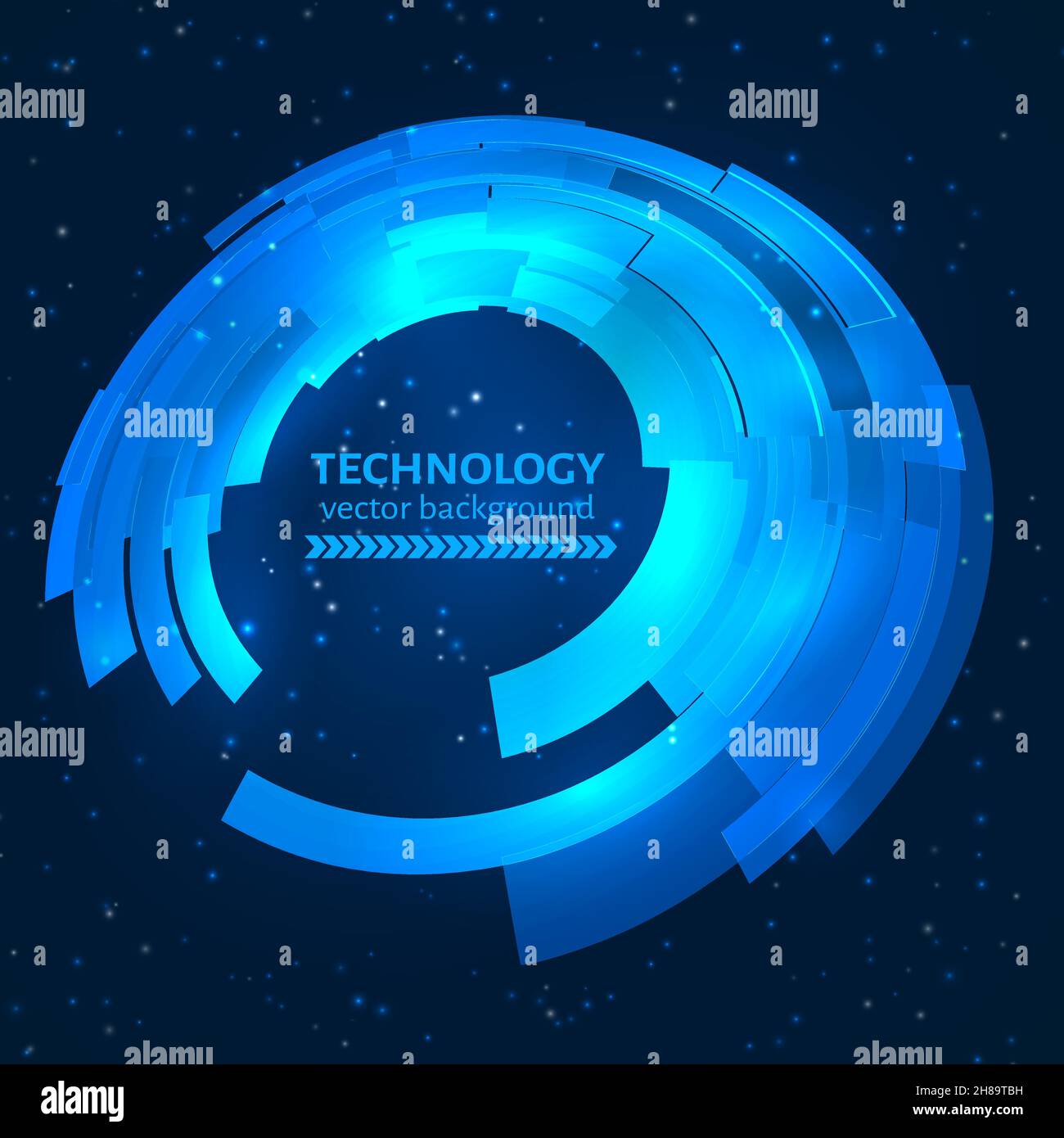 Blue technology abstract circle background. UFO cosmic vector ...