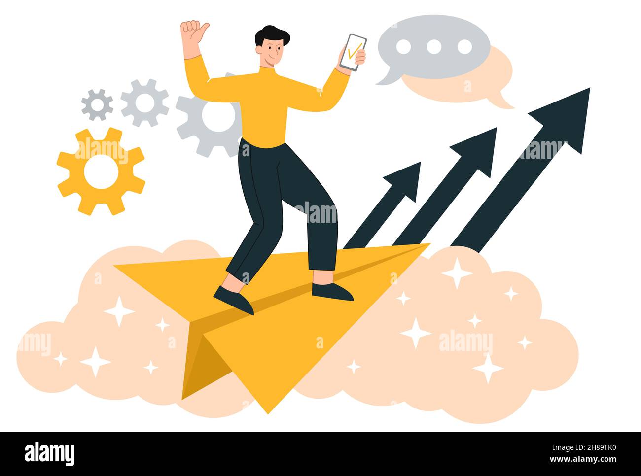 Sending email concept smartphone Cut Out Stock Images & Pictures - Alamy