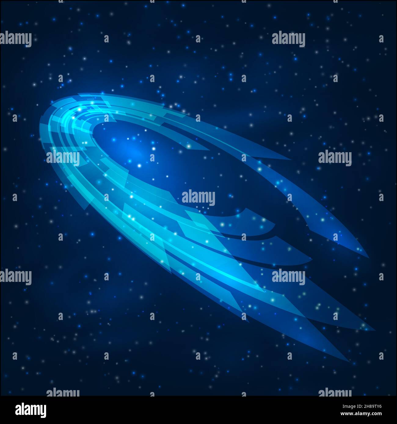 Space glowing stars cosmic background. Blue futuristic abstract ...