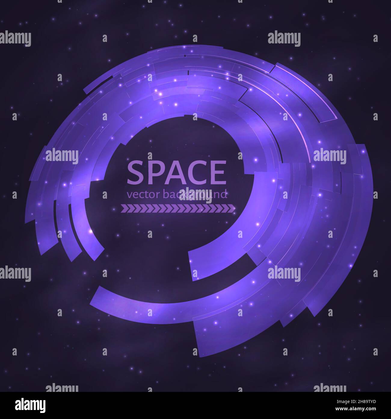 Ultra violet space abstract circle background. UFO cosmic vector ...