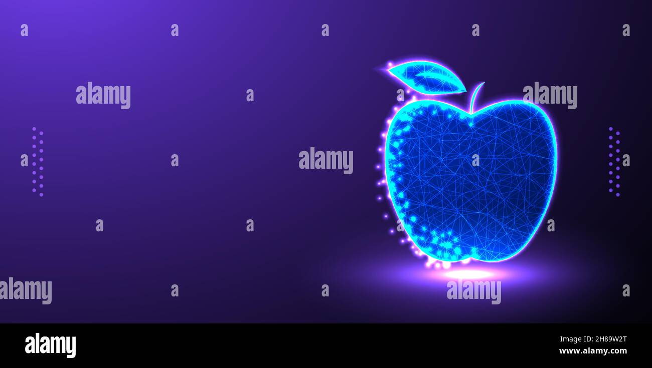 apple polygonal low poly wireframe background vector illustration Stock ...