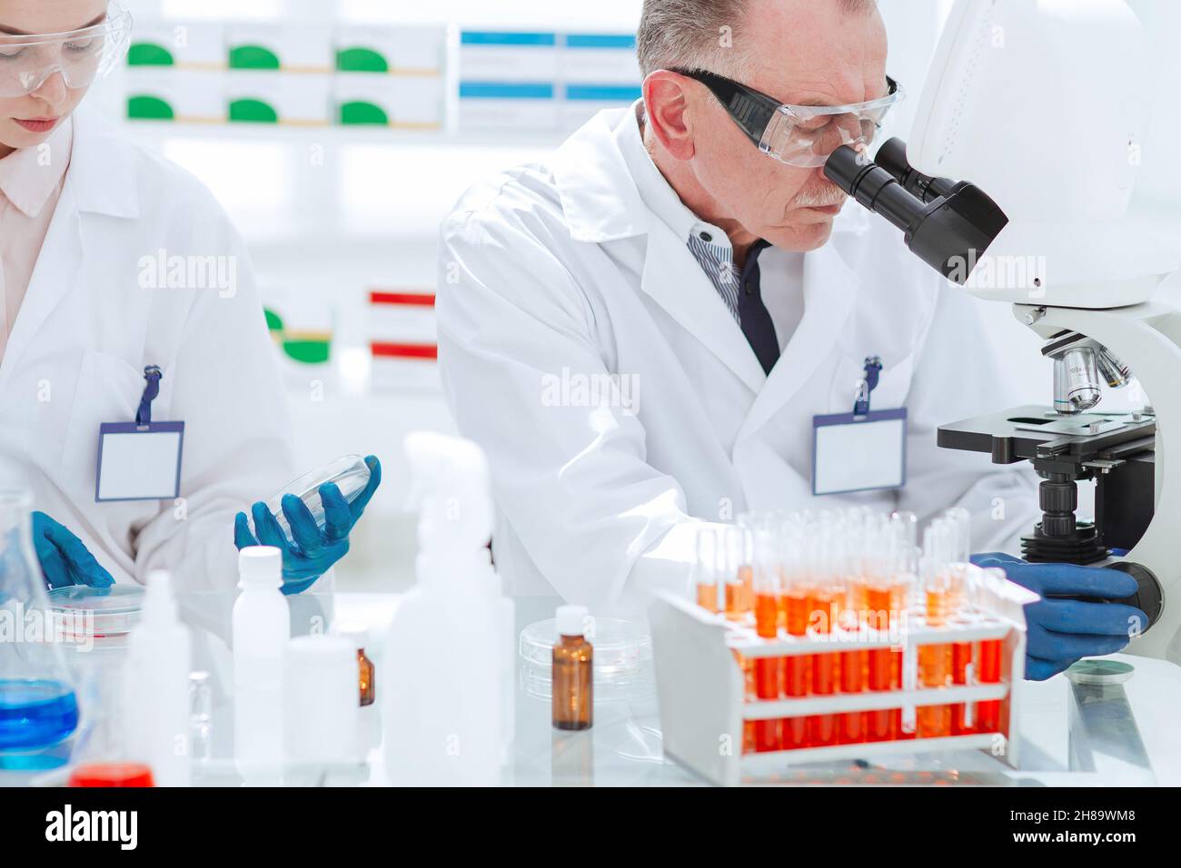close up. laboratory technicians testing blood in the laboratory Stock ...