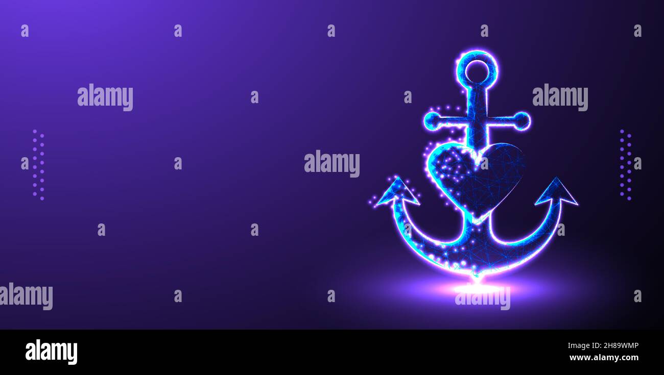 anchor polygonal low poly wireframe background vector illustration ...