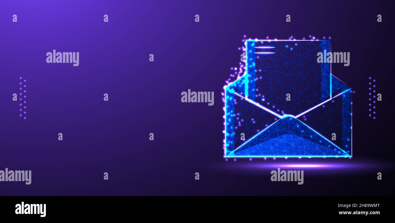 email, envelope low poly wireframe vector illustration isolated ...