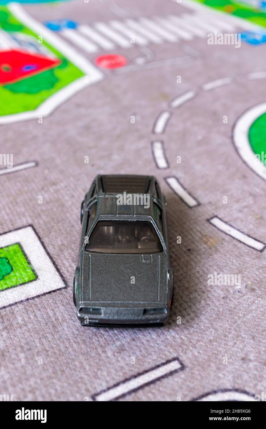 POZNAN, POLAND - Sep 09, 2018: A Mattel Hot Wheels DMC toy model car on ...