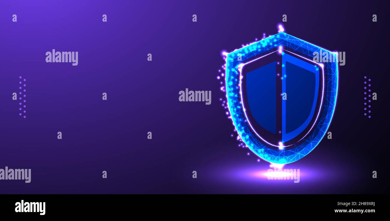 Security shield abstract wireframe Stock Vector Images - Alamy